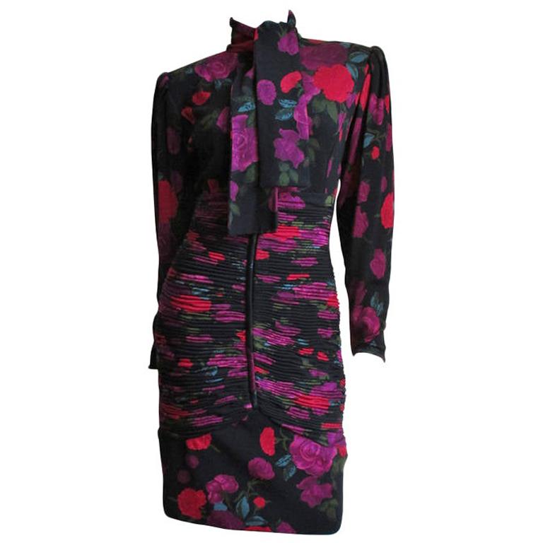 1980's EMANUEL UNGARO Black evening dress For Sale at 1stDibs