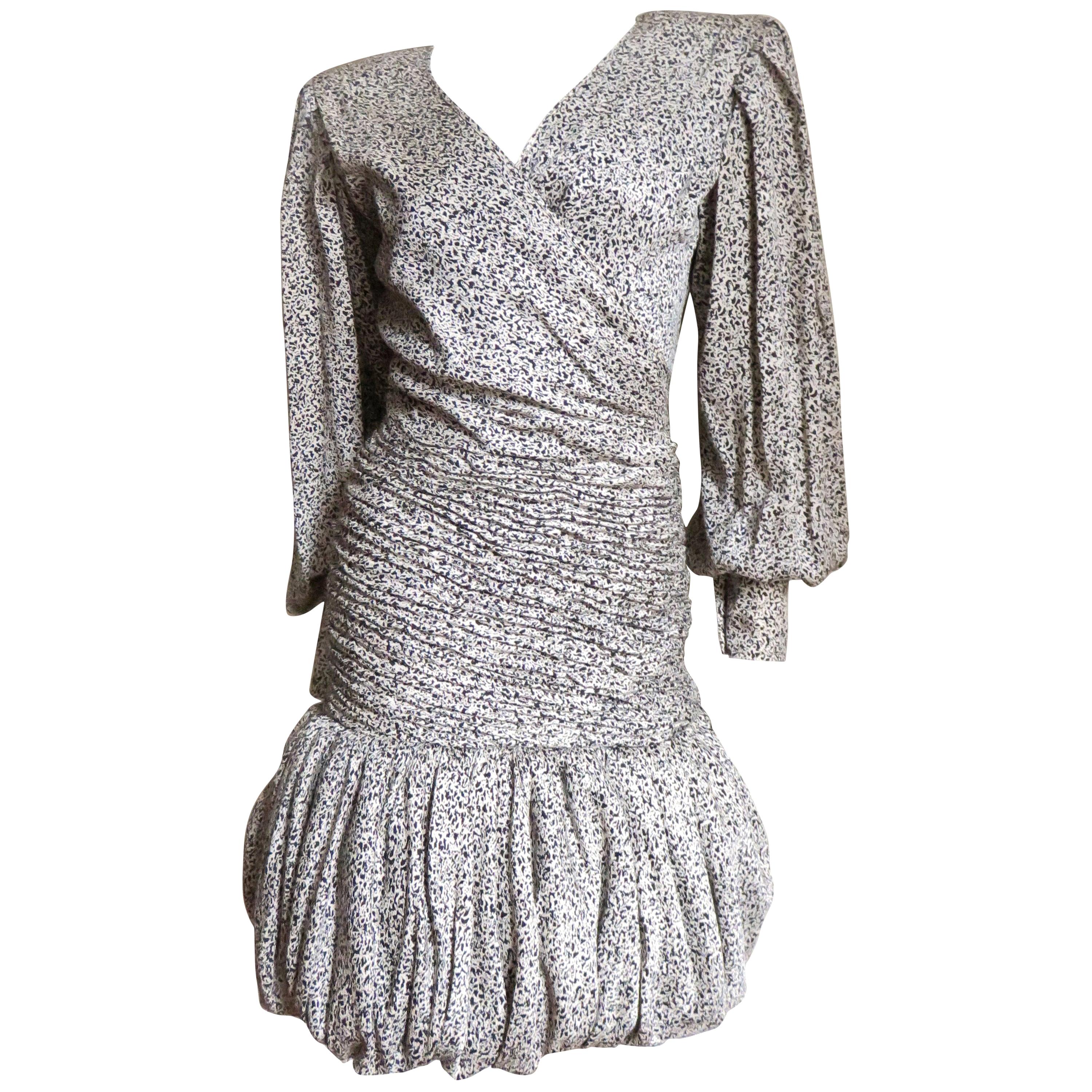 Emanuel Ungaro Couture silk strapless sarong style evening wrap dress ...