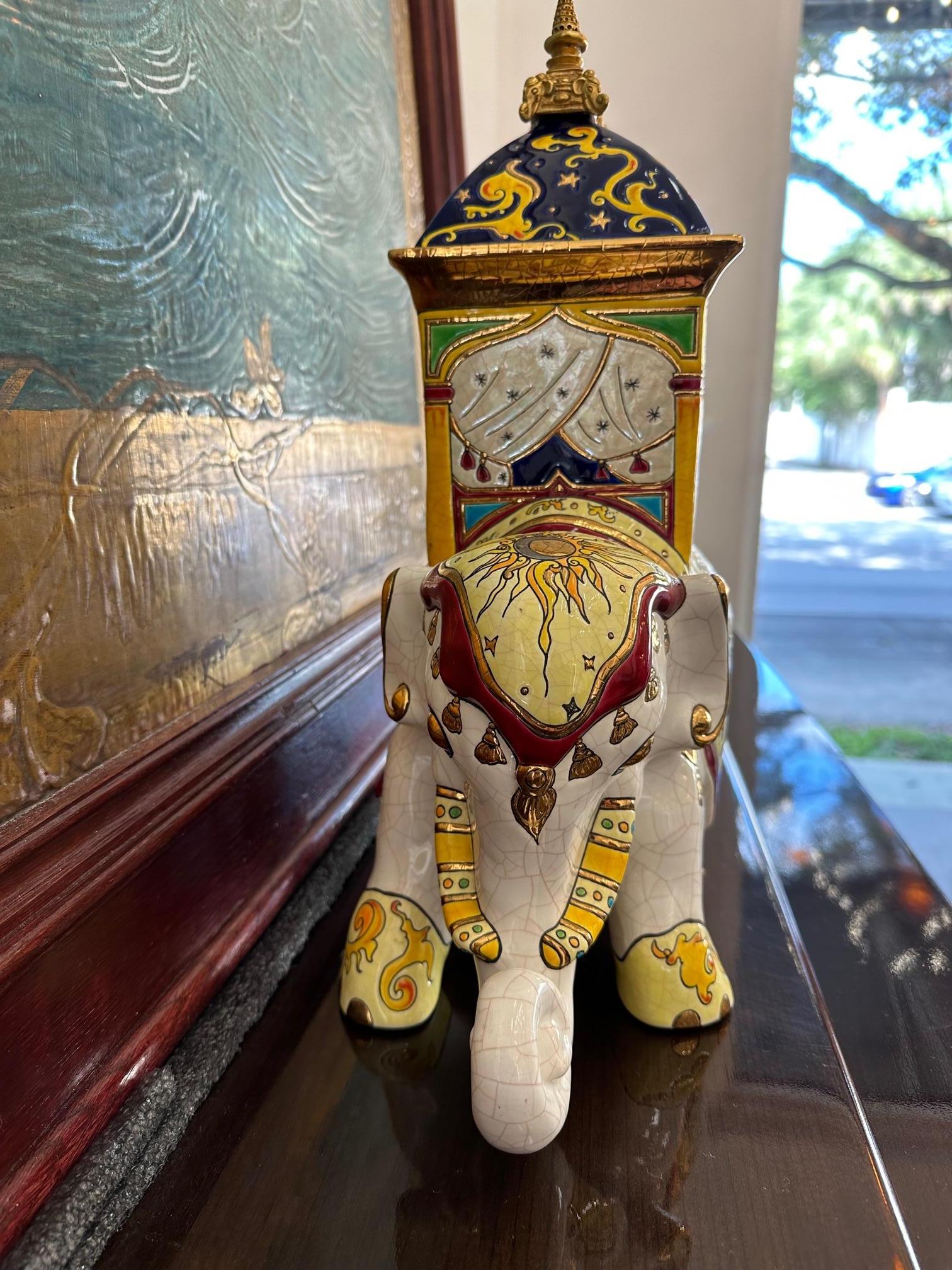 Emaux de Longwy Maharaja Elephant For Sale at 1stDibs