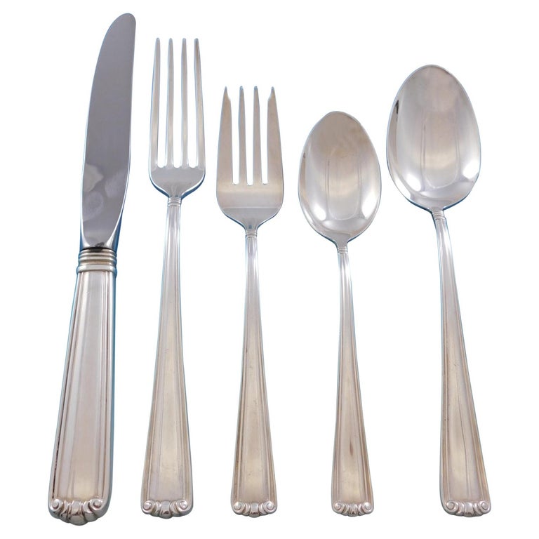 Embassy Scroll by Lunt Sterling Silver Flatware Set for 8 Service 40 ...