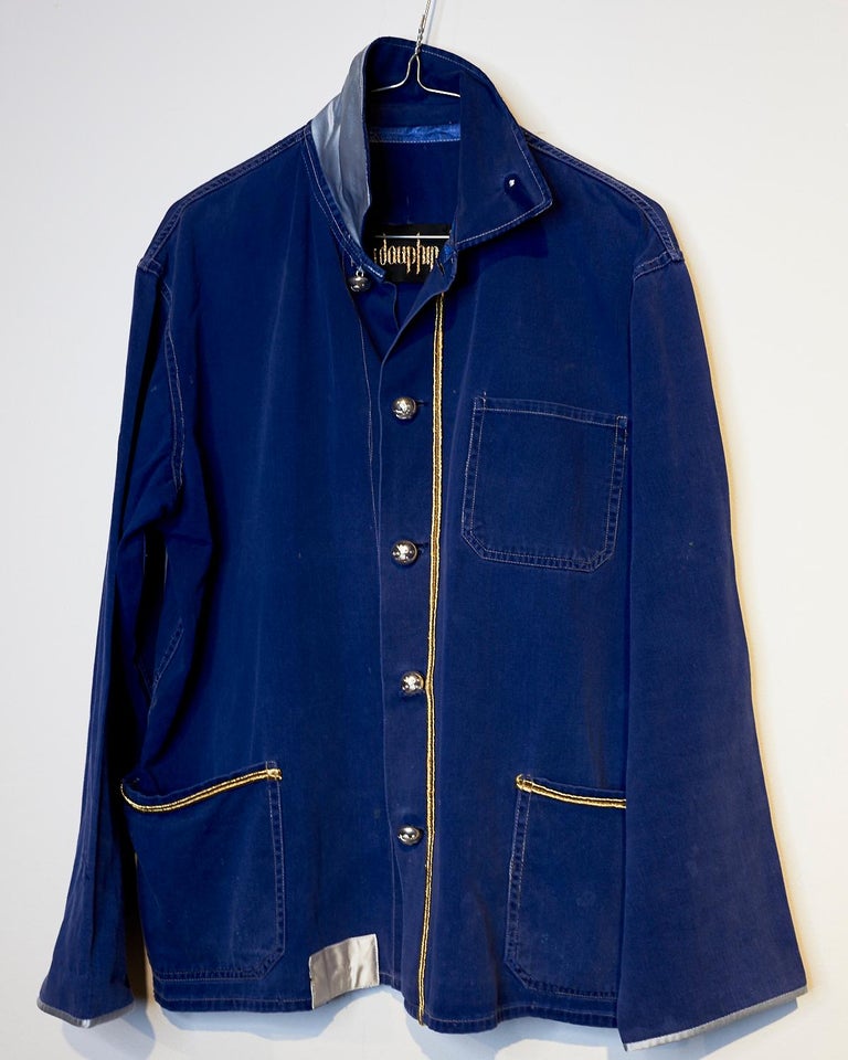 Embellished French Blue Jacket Painter Style Silver Buttons Gold Braid ...