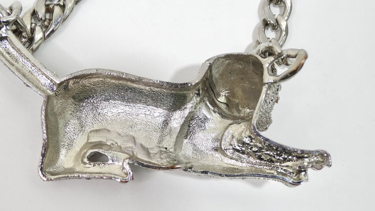 Embellished Tiger Pendant Chain Necklace For Sale at 1stDibs
