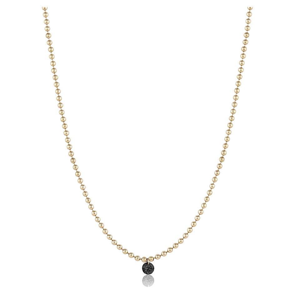 EMBLM Double Ball Chain Necklace – 14k Yellow Gold For Sale at 1stDibs