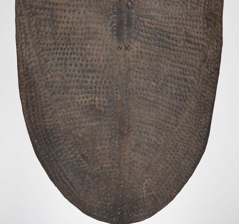 Embosed Metal Kirdi Shield from Cameroon on Bronze Stand For Sale at ...