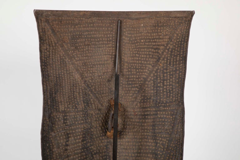 Embosed Metal Kirdi Shield from Cameroon on Bronze Stand For Sale at ...