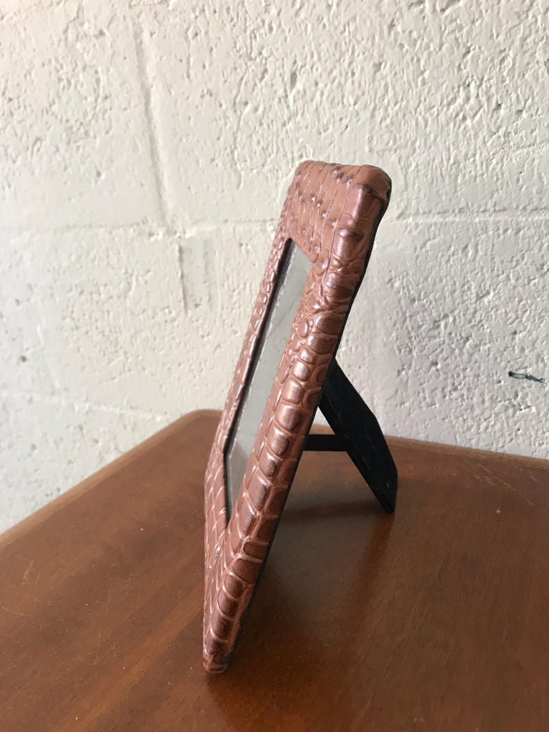 Embossed Alligator or Crocodile Leather Photo or Picture Frame, Pair ...