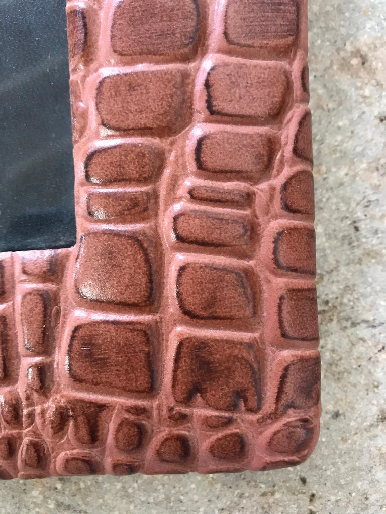 Embossed Alligator or Crocodile Leather Photo or Picture Frame, Pair ...