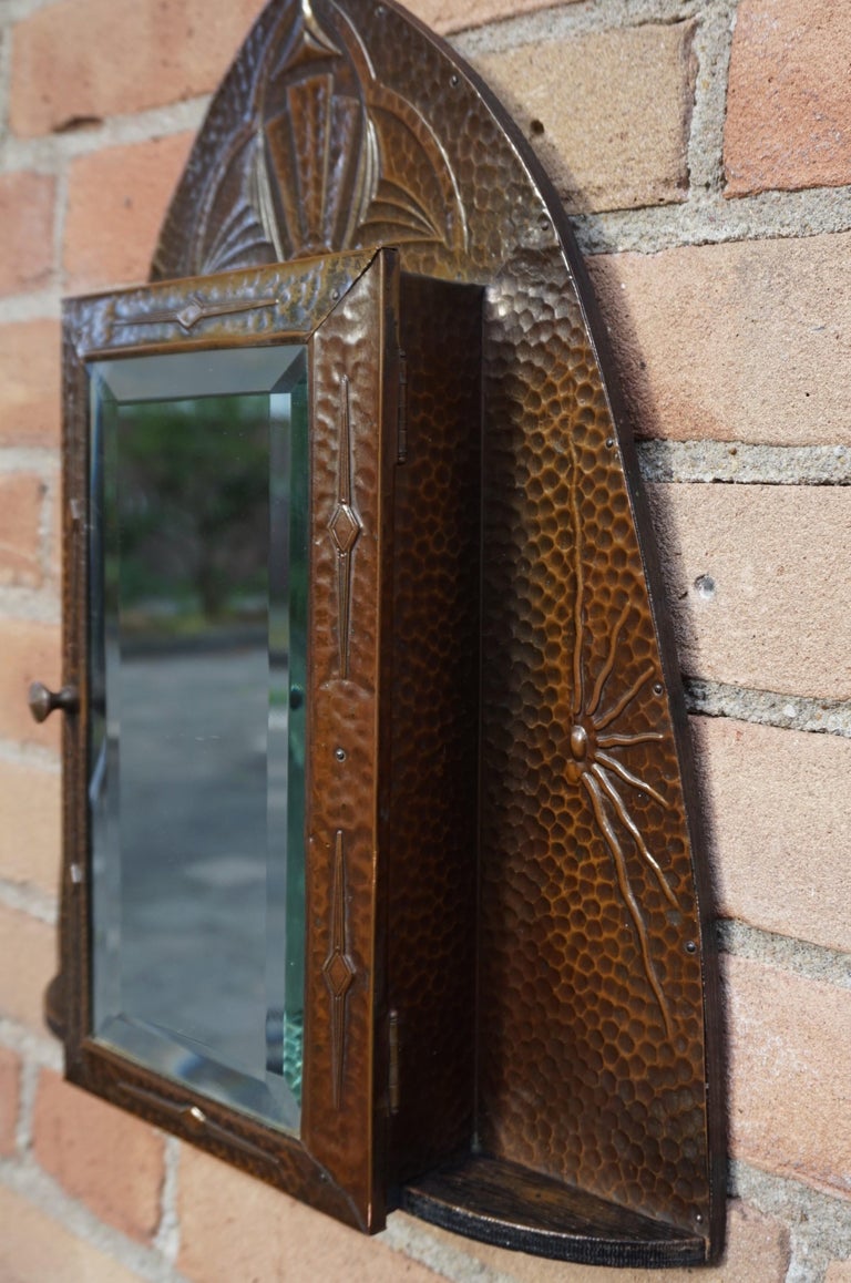 Embossed and Stunning Arts and Crafts Wall Key Cabinet with Beveled ...