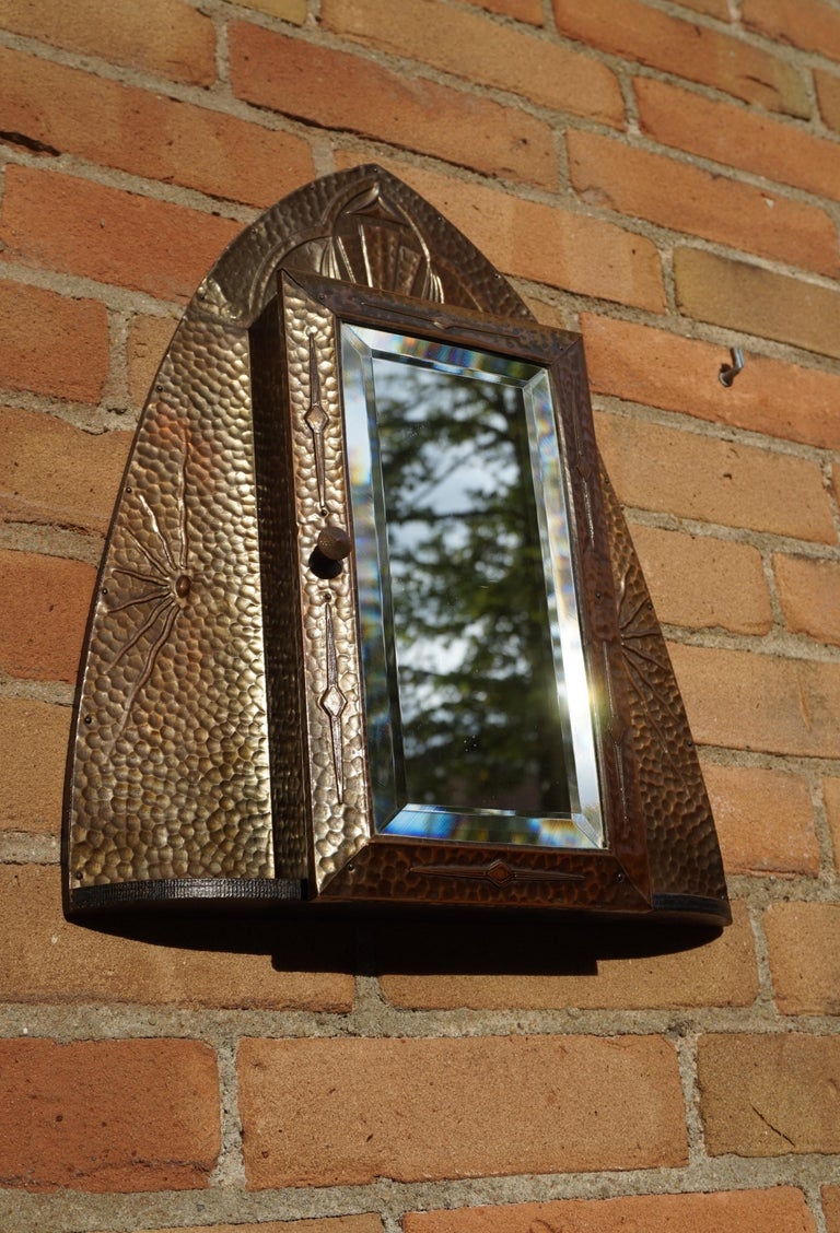 Embossed and Stunning Arts and Crafts Wall Key Cabinet with Beveled ...