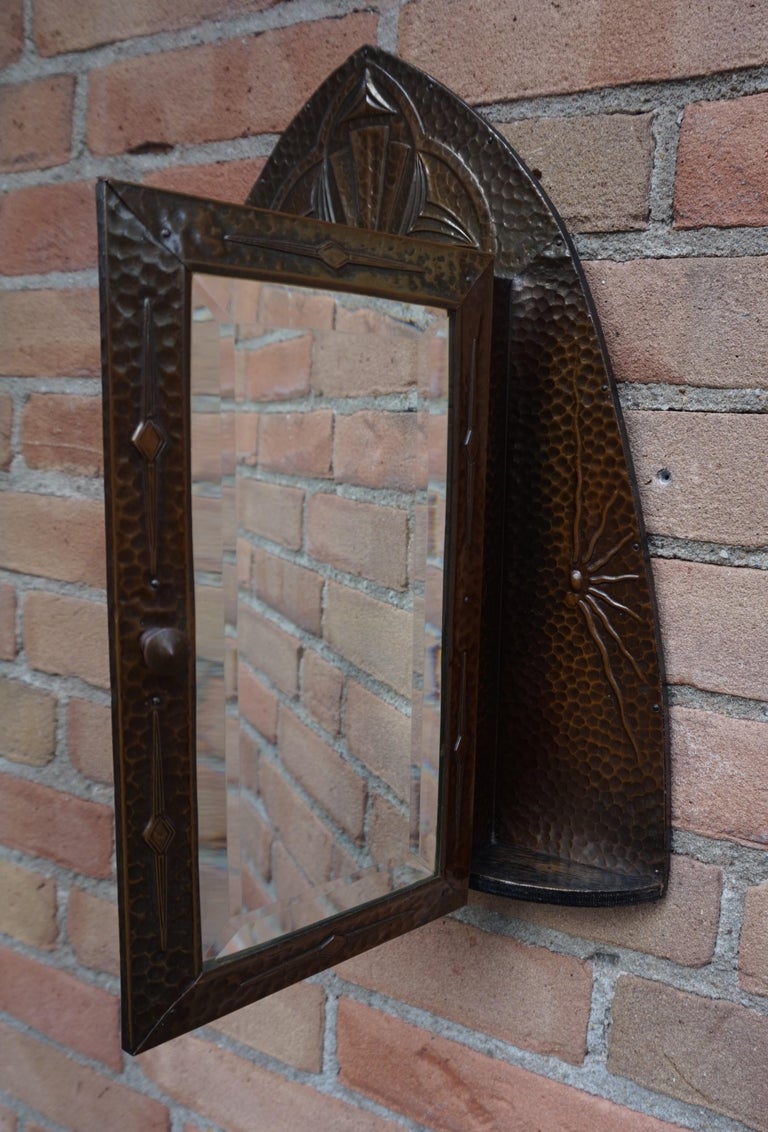Embossed and Stunning Arts and Crafts Wall Key Cabinet with Beveled ...