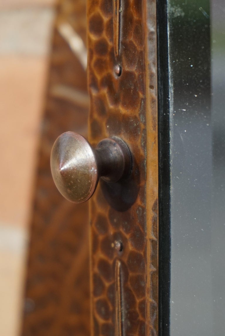 Embossed and Stunning Arts and Crafts Wall Key Cabinet with Beveled ...