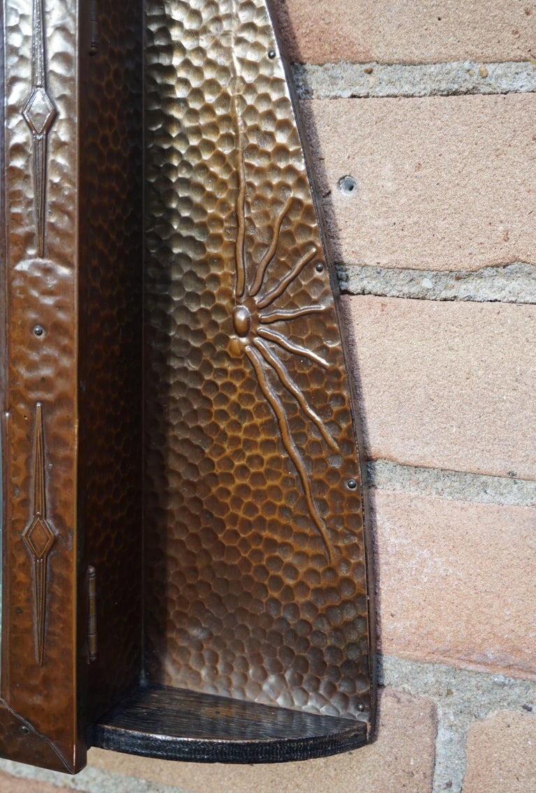 Embossed and Stunning Arts and Crafts Wall Key Cabinet with Beveled ...