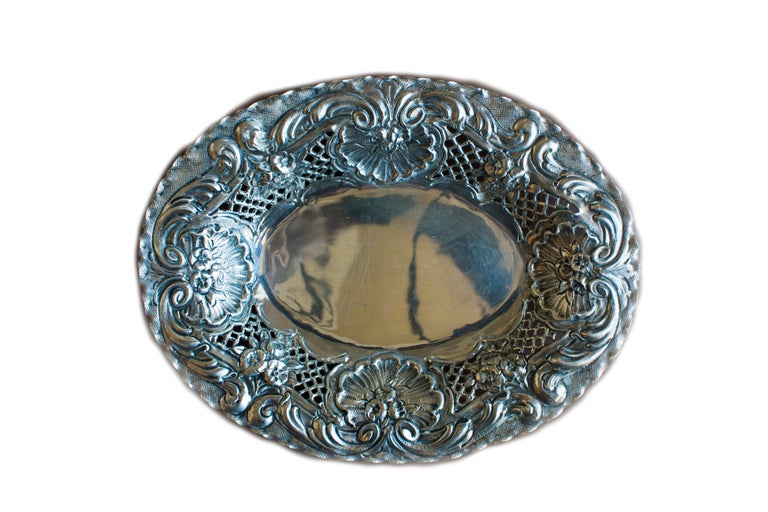 Embossed Silver Centrepiece For Sale at 1stDibs