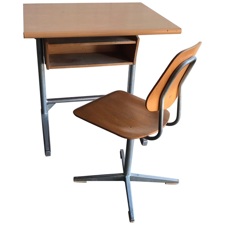Embru Original 1960s Swiss Made School Bench, Desk, Office Table and ...