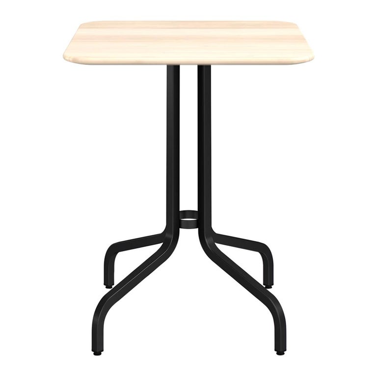 Emeco 1 Inch Small Cafe Table with Black Legs and Wood Top by Jasper ...