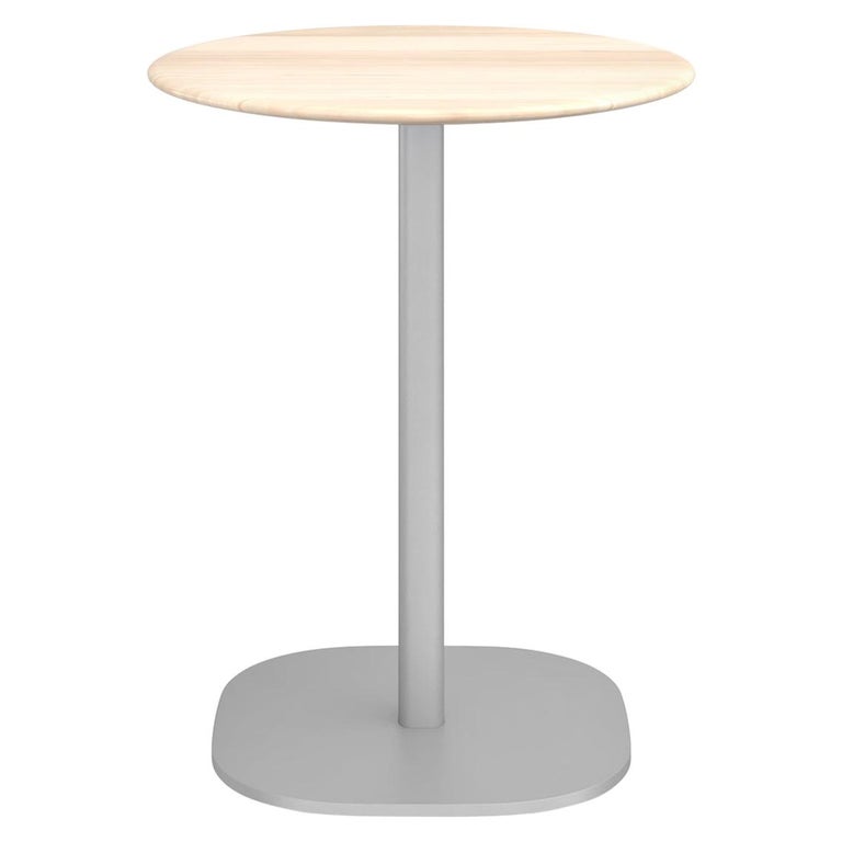 Emeco 2 Inch Small Aluminum Round Cafe Table with Wood Top by Jasper ...