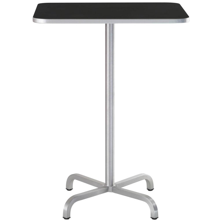 Emeco 20-06 Large Square Bar Table with Black Laminate Top by Norman ...