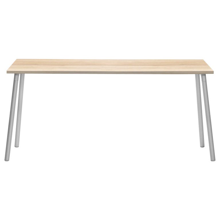 Emeco Run 62" Side Table Aluminum Frame and Wood Top by Sam Hecht and ...