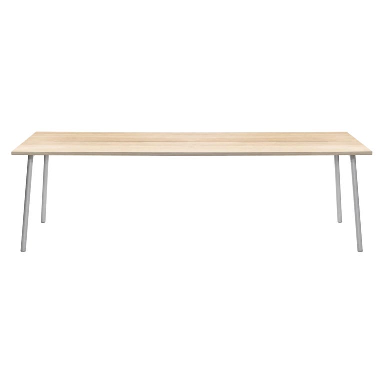 Emeco Run 96" Table with Aluminum Frame and Wood Top by Sam Hecht and ...