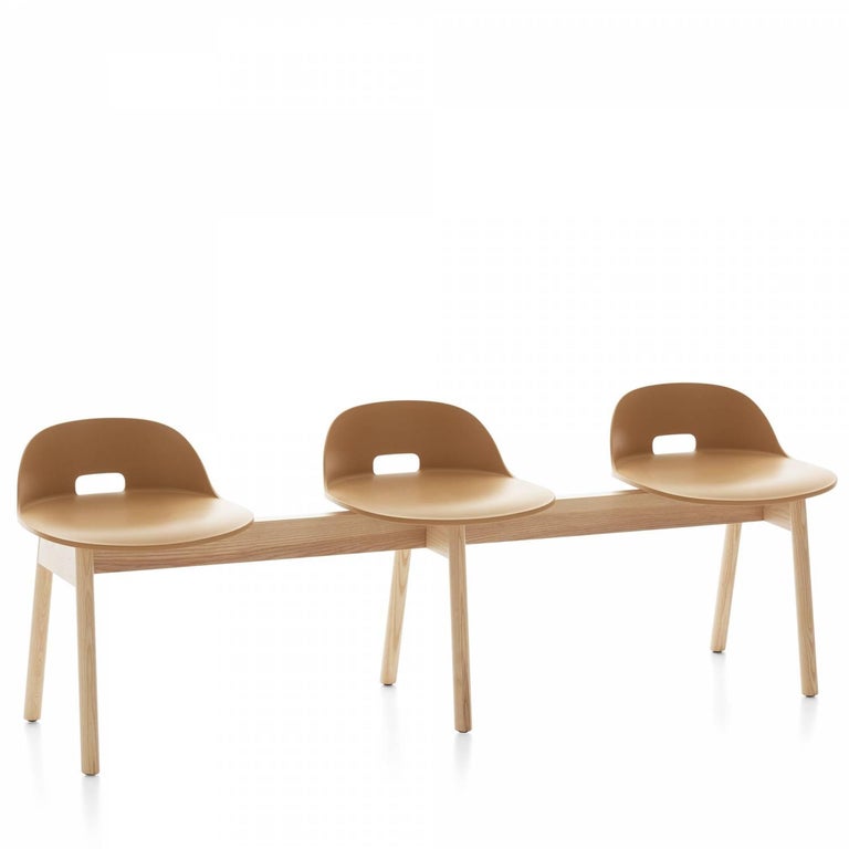Emeco Alfi 3-Seat Bench in Sand and Ash with Low Back by Jasper ...