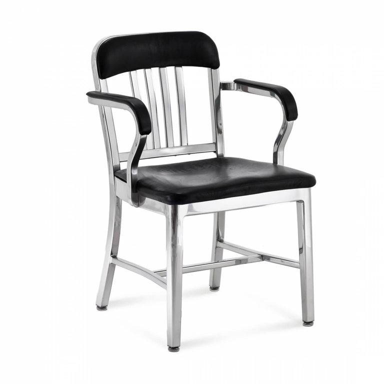 Emeco Navy Armchair in Polished Aluminum W/ Bar Back by Us Navy For ...