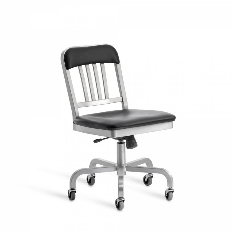 Emeco Navy® Swivel Chair in Brushed Aluminum w/ Bar Back by Us Navy For ...