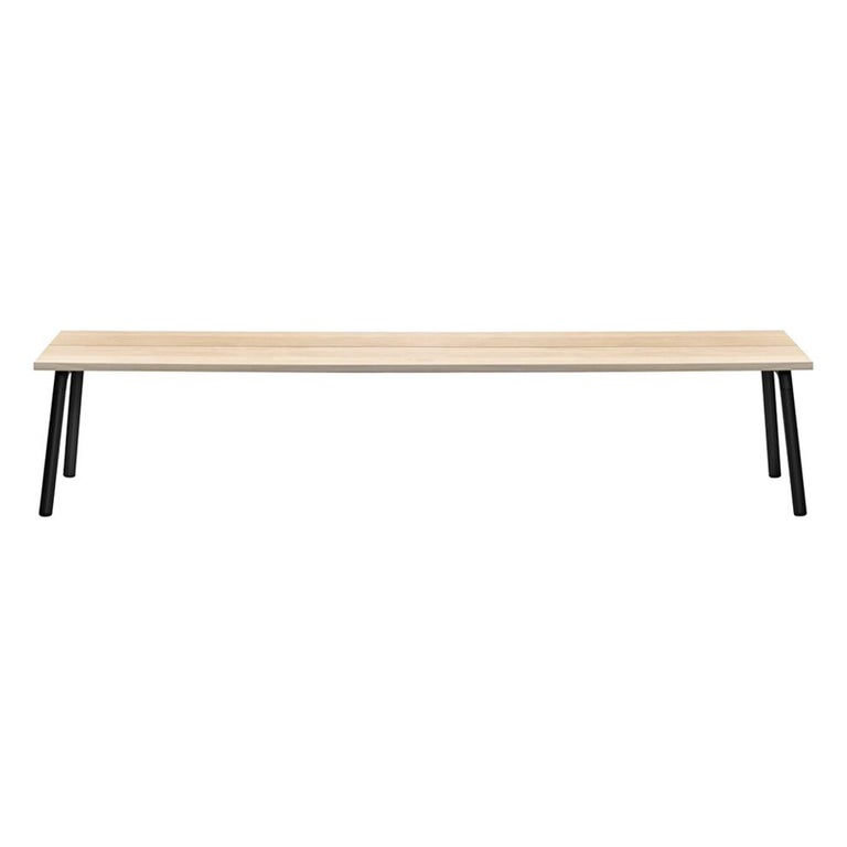 Emeco Run 4-Seat Bench in Accoya Wood and Black Frame by Sam Hecht and ...