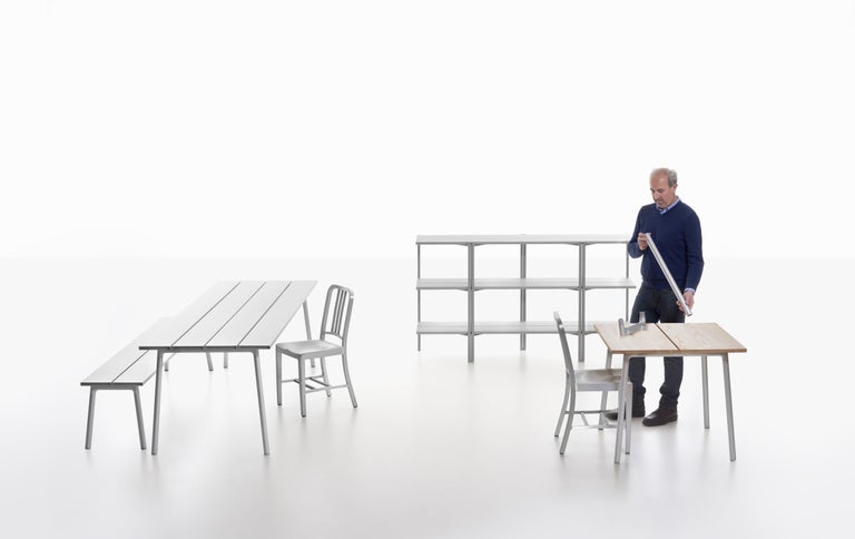 Emeco Run 4-Seat Bench in Clear Adonized Aluminum by Sam Hecht and Kim ...