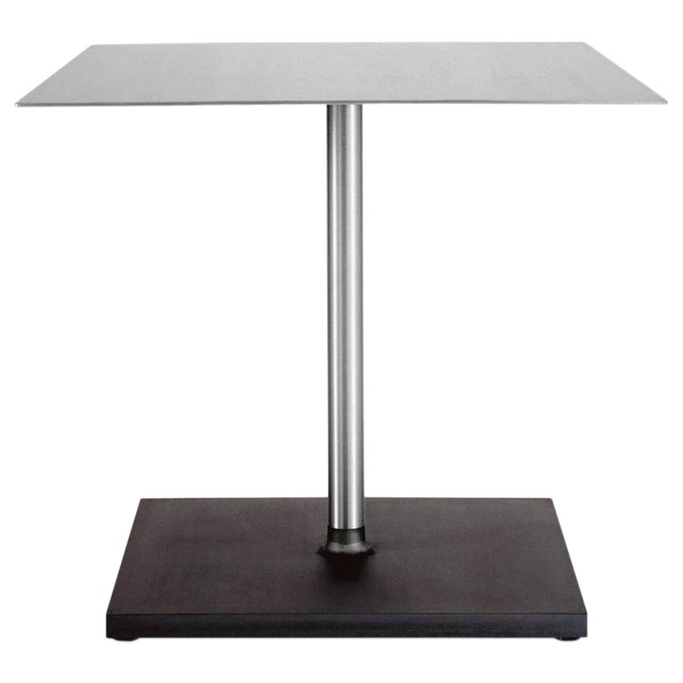 Emeco Square Café Table in Brushed Aluminum w/ Matte Base by Philippe ...