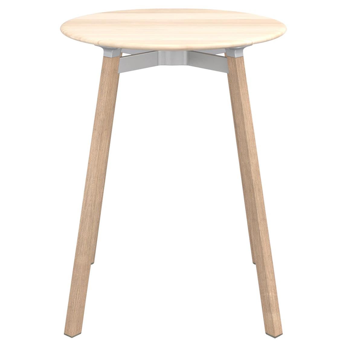 Emeco Su Small Cafe Table in Natural Aluminum with Black Laminate Top ...