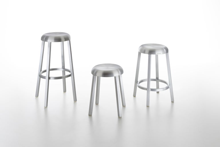 Emeco ZA Small Stool in Brushed Finish by Naoto Fukasawa For Sale at ...