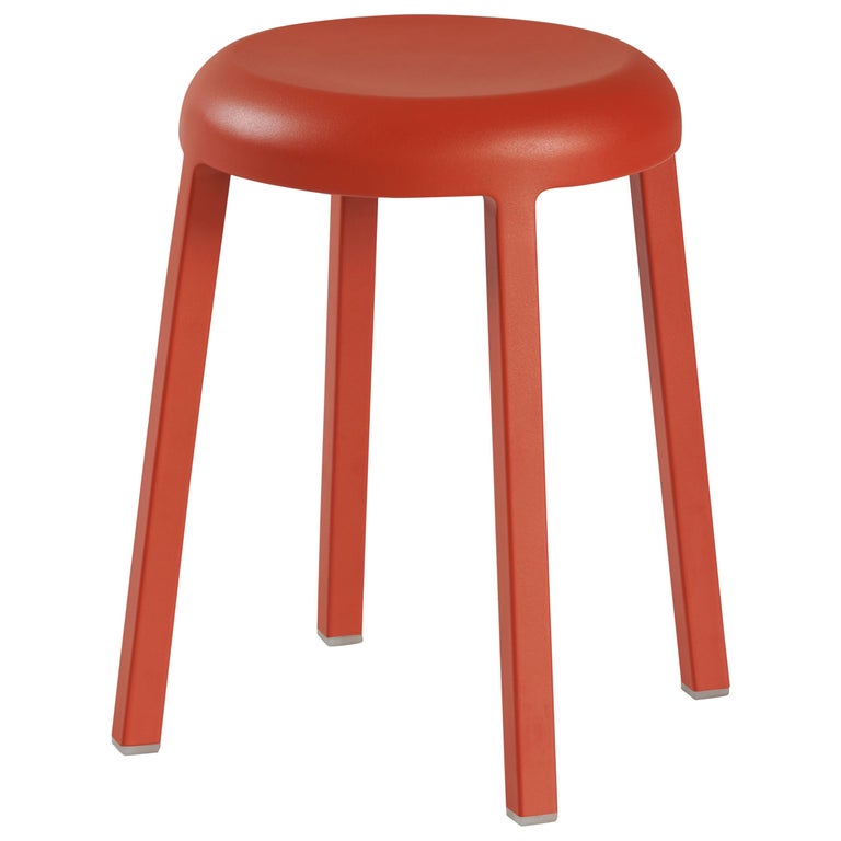 Emeco ZA Small Stool in Coral Orange Finish by Naoto Fukasawa For Sale ...