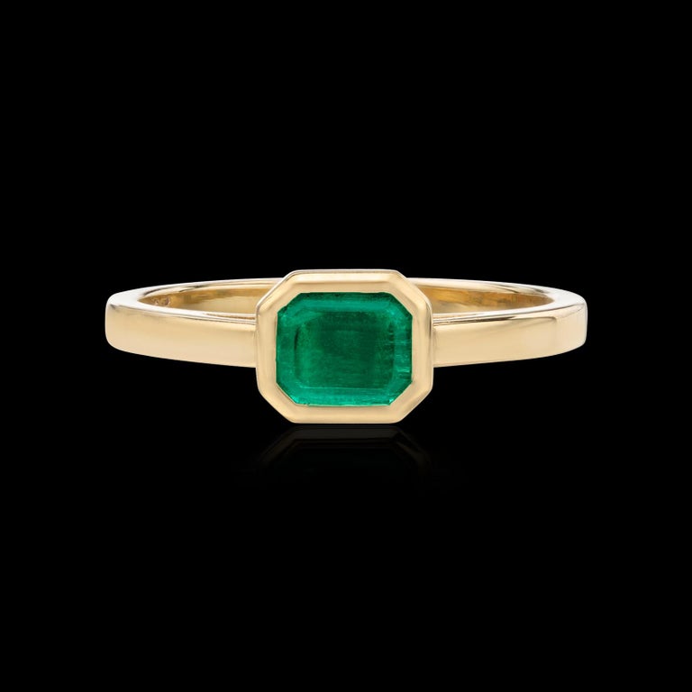 Emerald and 18k Gold Ring at 1stDibs | 18k gold emerald ring