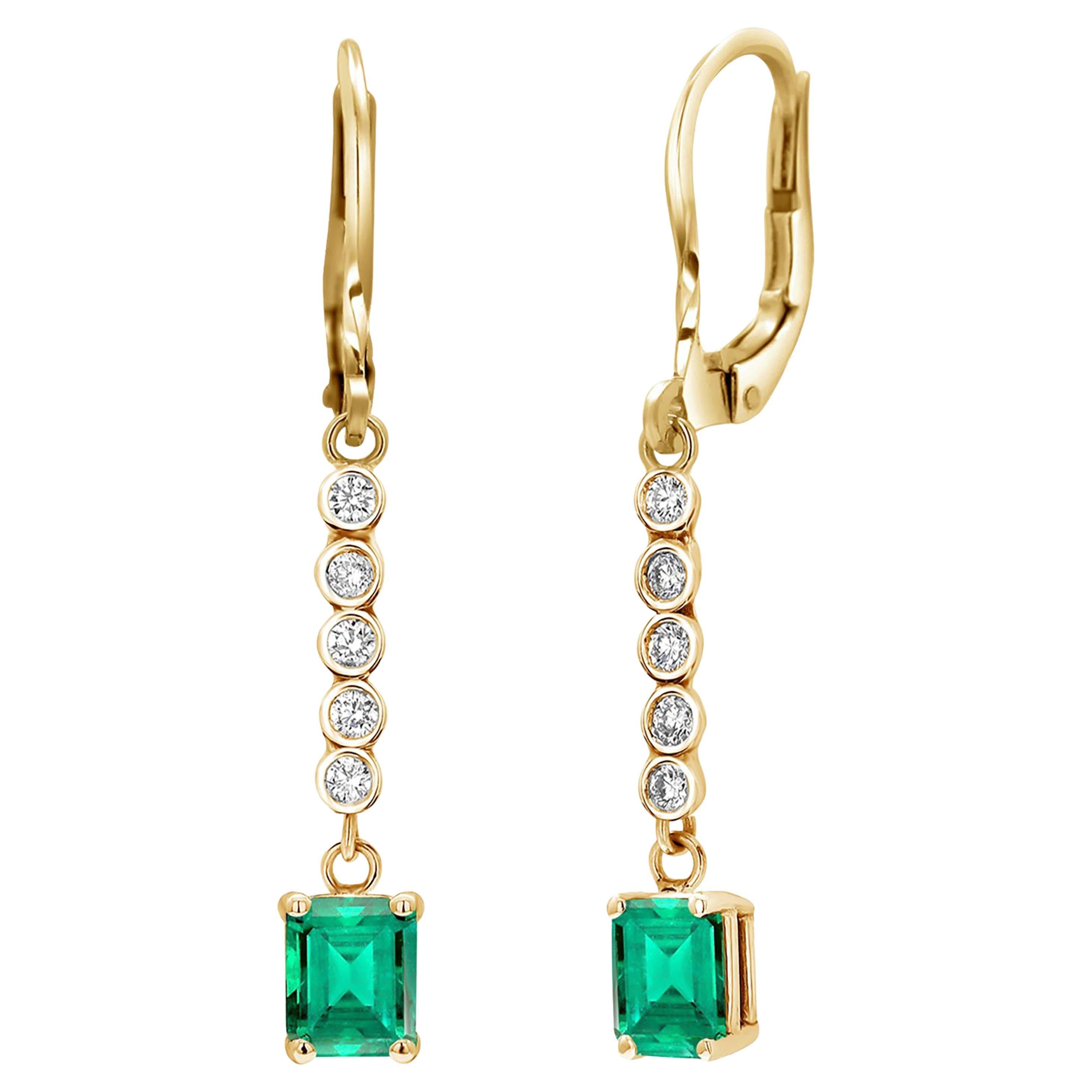 Vintage Mabe Pearl Lever Back Earrings with Emerald and Diamonds in ...