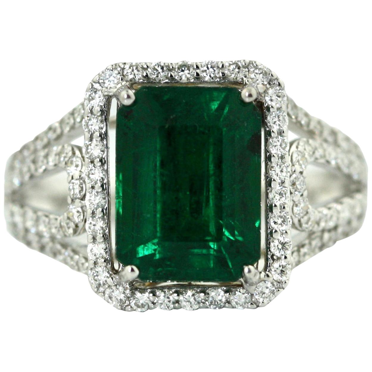 Antique Emerald and Diamond Ring at 1stDibs