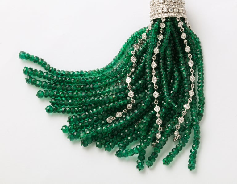 Emerald and Diamond Tassel For Sale at 1stDibs
