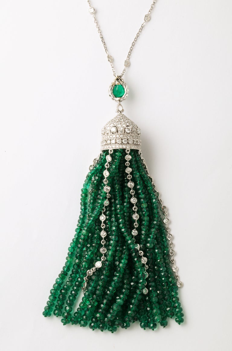 Emerald and Diamond Tassel For Sale at 1stDibs