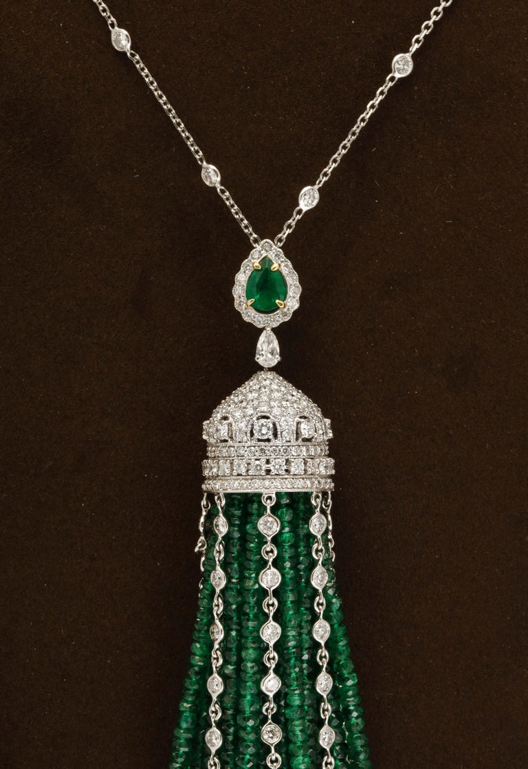 Emerald and Diamond Tassel For Sale at 1stDibs