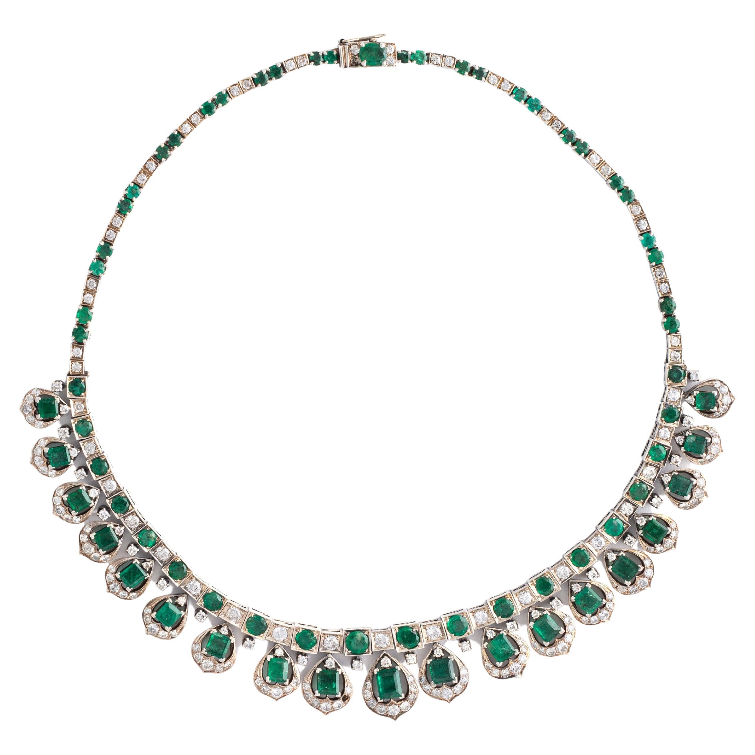 Marilyn Cooperman Jody Emerald Silver Gold Necklace and Earrings For ...