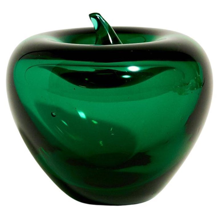 Emerald Blown Glass Apple at 1stDibs