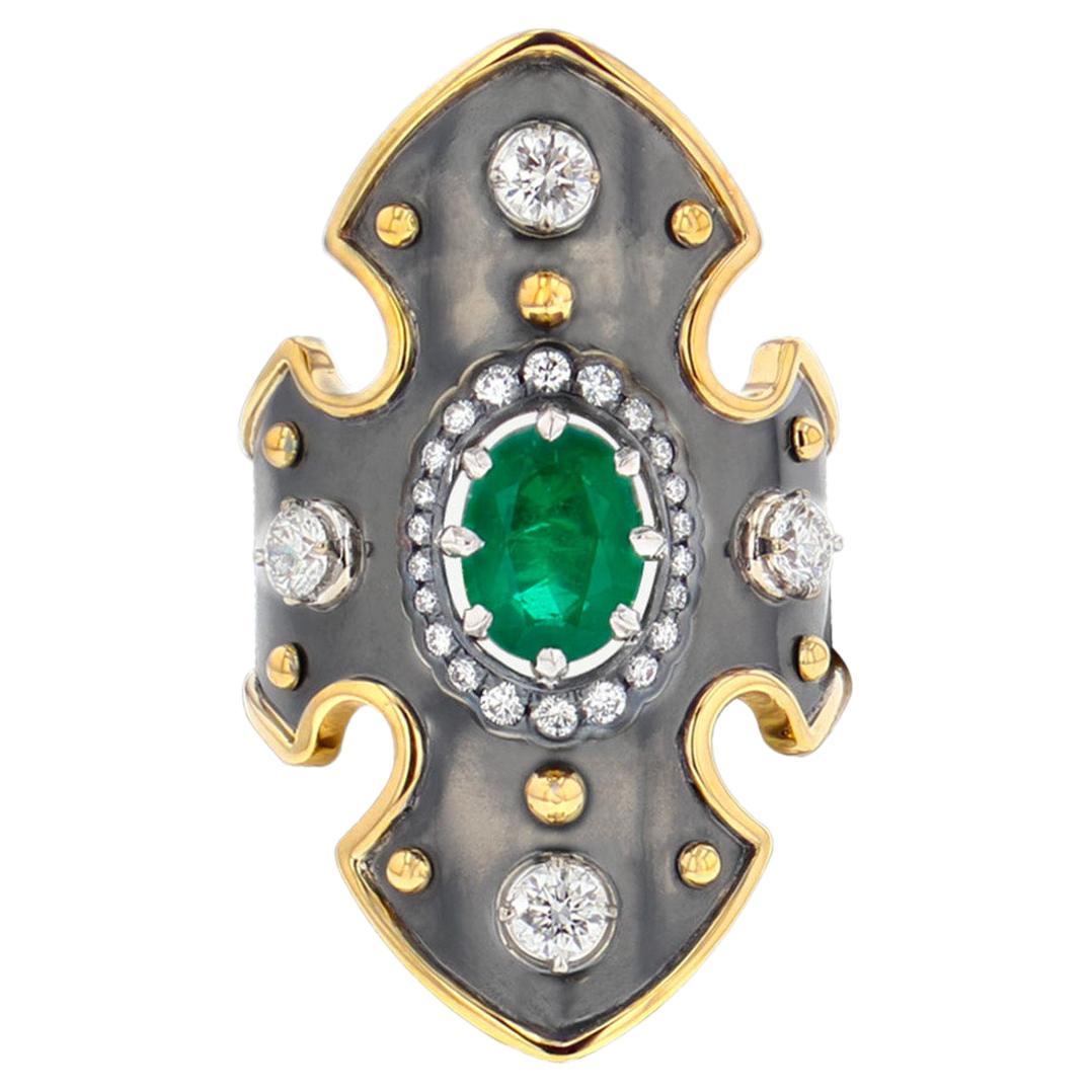 Emerald Heaume Ring by Elie Top For Sale at 1stDibs