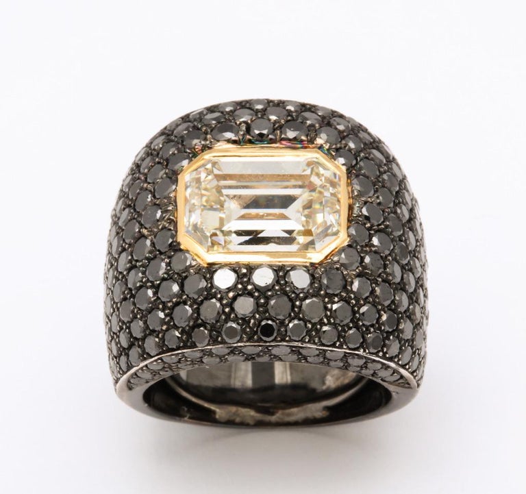 Emerald Cut Diamond Ring by Edouard Nahum For Sale at 1stDibs