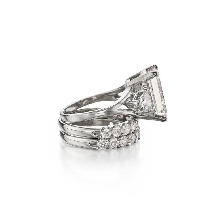 Customizable Emerald Cut Diamonds Engagement Ring Set For Sale at 1stDibs