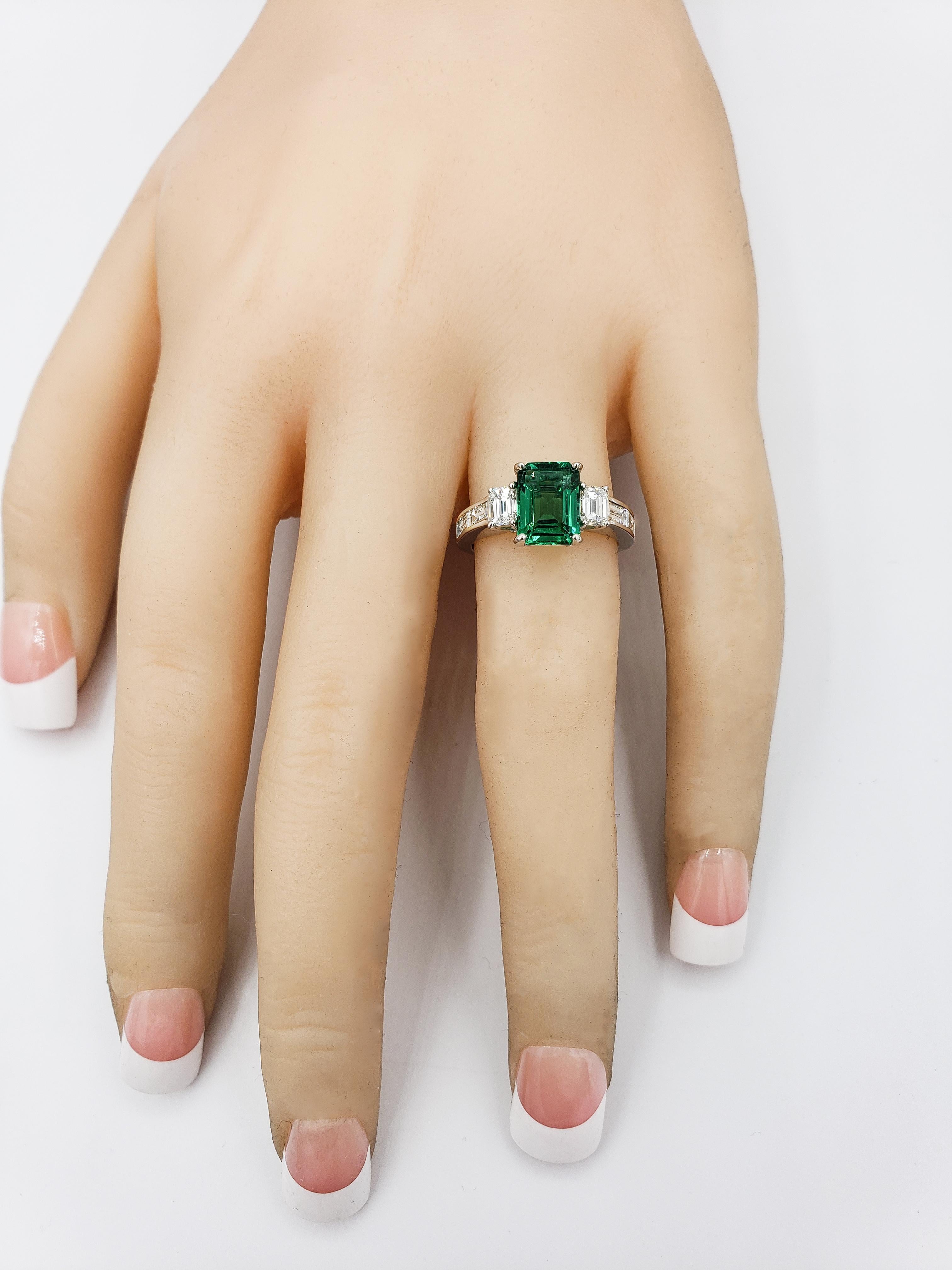 Roman Malakov, Emerald Cut Emerald and Diamond Three-Stone Engagement ...