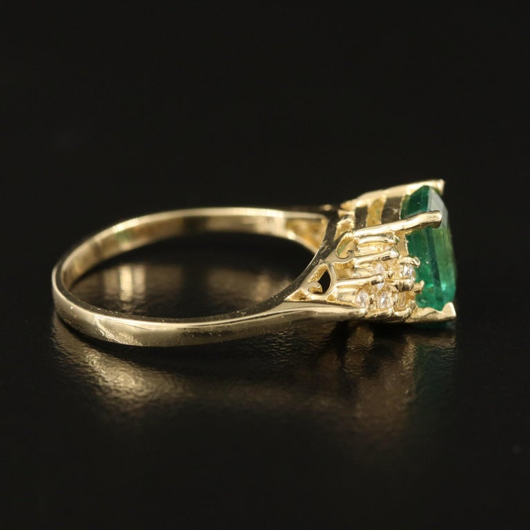 Customizable Emerald Cut Emerald Engagement Ring, Vintage Emerald ...