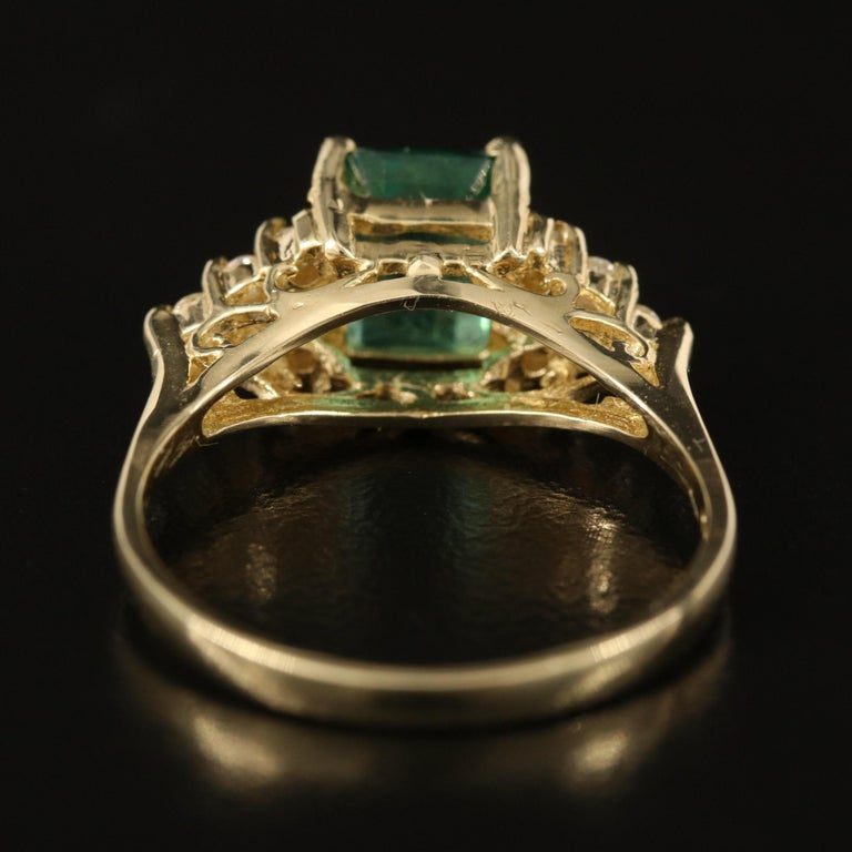 Customizable Emerald Cut Emerald Engagement Ring, Vintage Emerald ...