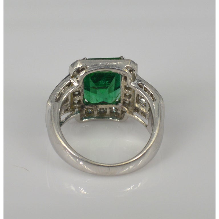 Customizable Emerald Cut Engagement Ring, Art Deco Emerald Statement ...