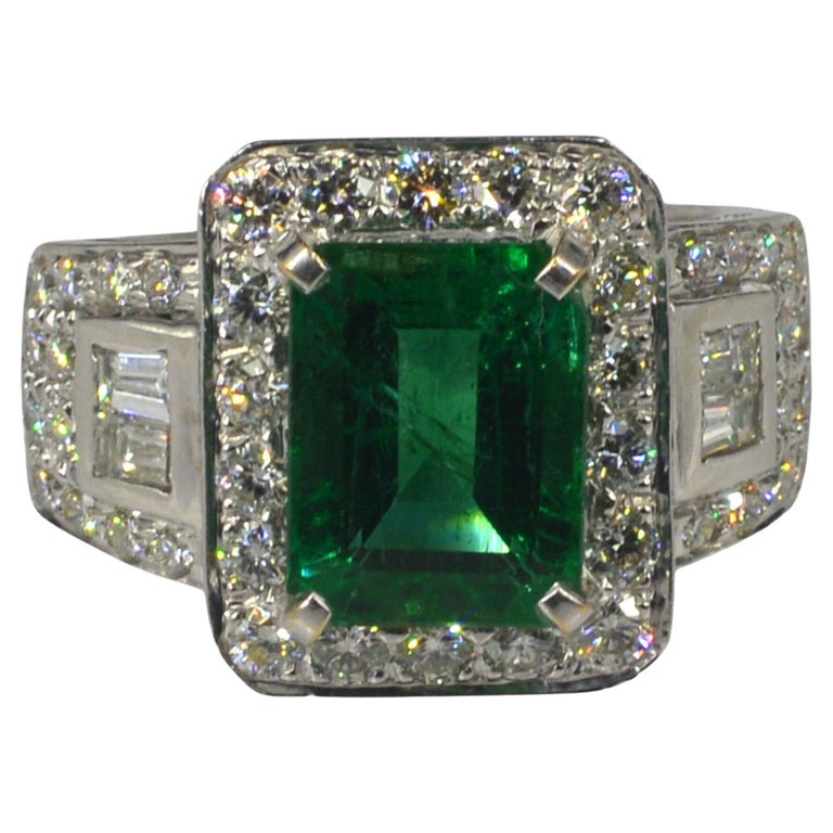 Customizable Emerald Cut Engagement Ring, Art Deco Emerald Statement ...