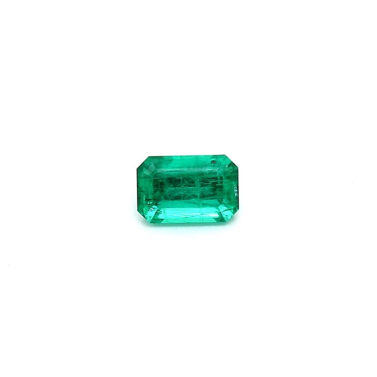 Emerald Cut Russian Emerald Ring Gem 0.51 Carat Weight For Sale at 1stDibs