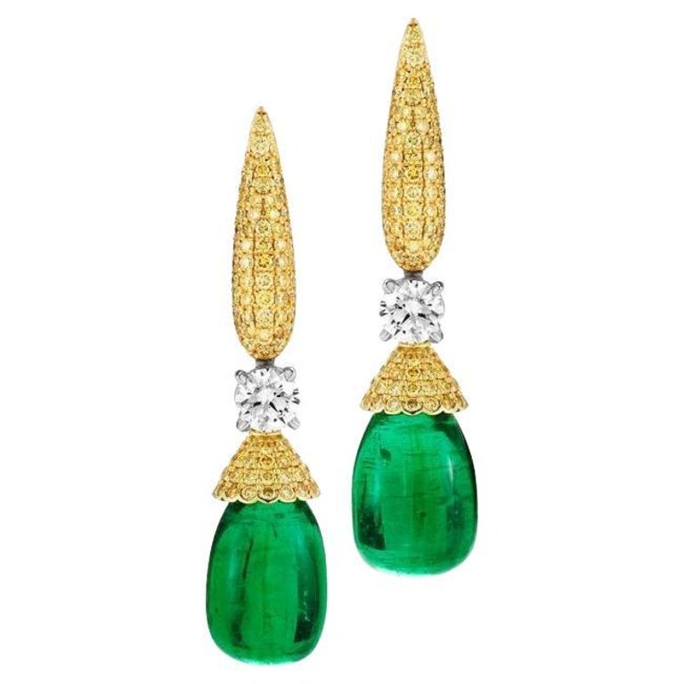 Emerald Drop Earring For Sale at 1stDibs